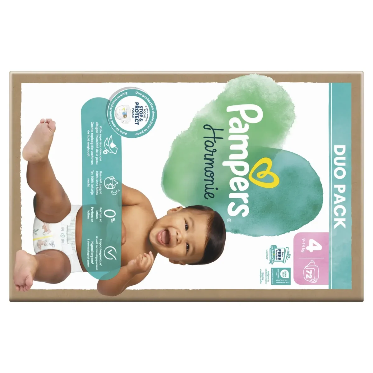Couches bébé Harmonie Taille 4 (9-14 kg) – PAMPERS - Buy-Smart