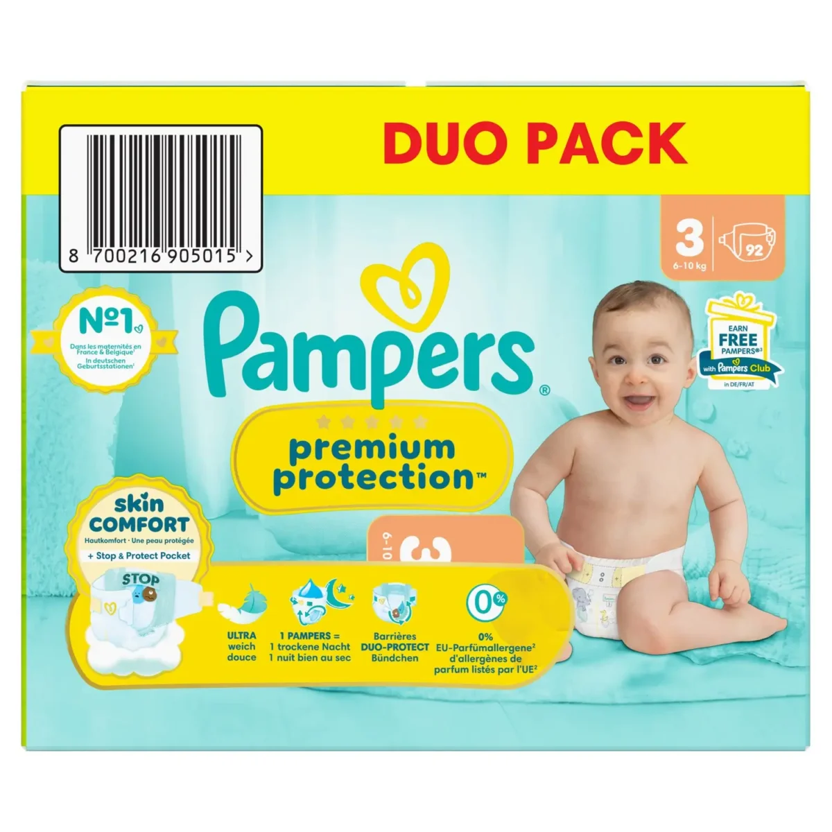 Couches Bébé Premium Protection Taille 3 (6-10 kg) – PAMPERS - Buy-Smart